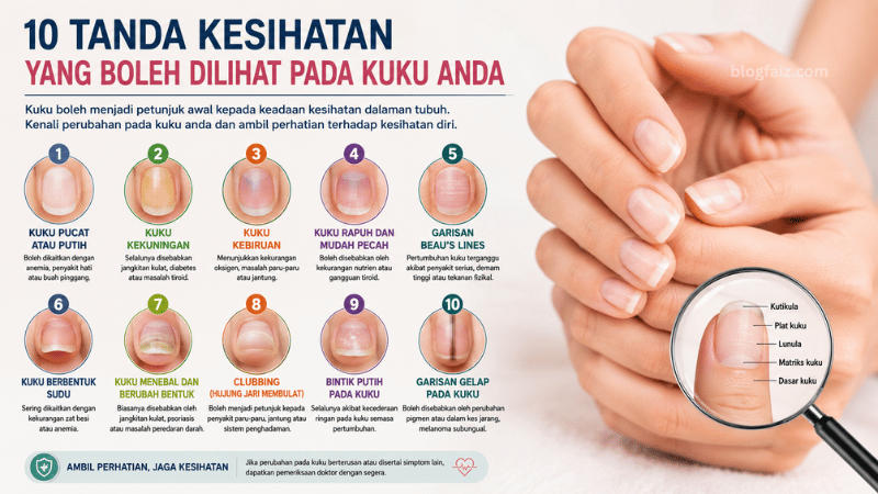 10 Tanda Kesihatan Yang Boleh Dilihat Pada Kuku Anda